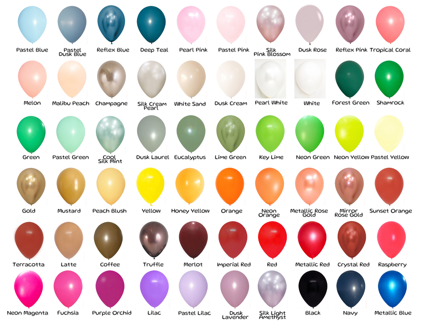 Colour Chart – Float. GC Events