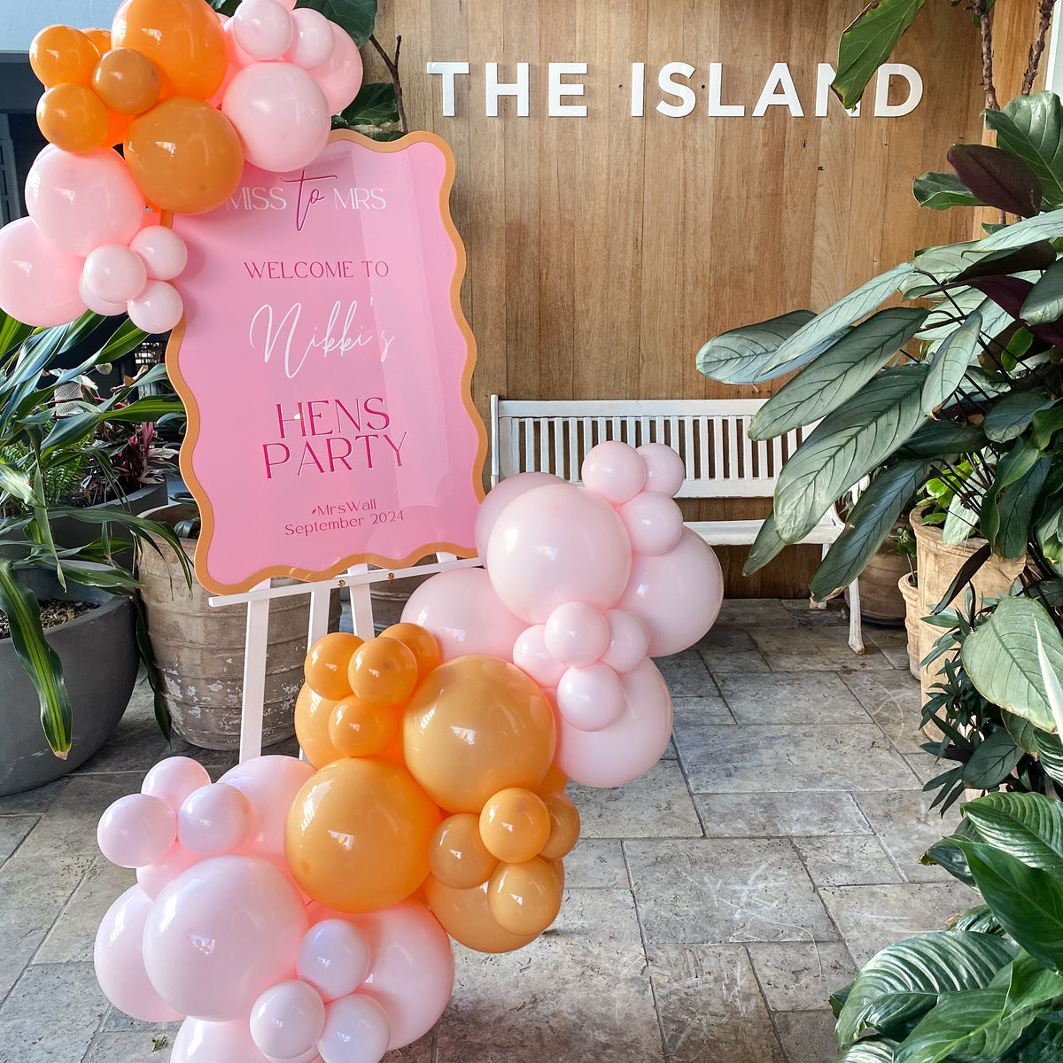 Pink and Peach Wavy Sign – Float. GC Events